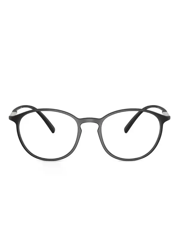Giorgio Armani Metal-rim Round Glasses - Black