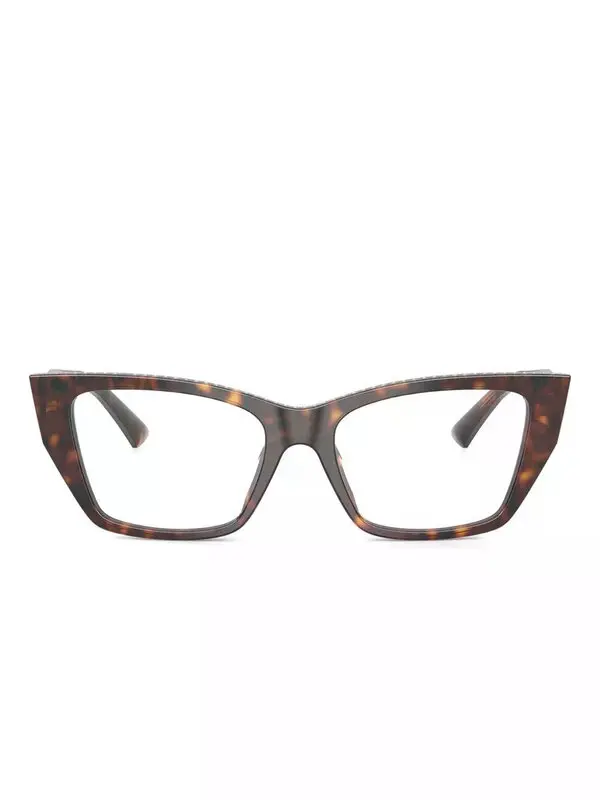 JIMMY CHOO Tortoiseshell Geometric Eyeglasses - Brown