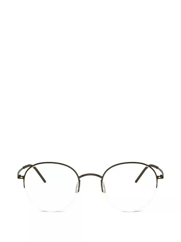 Giorgio Armani Two-tone Round Glasses - Brown