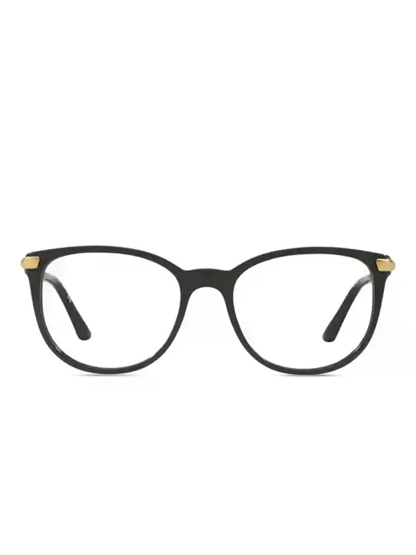 Burberry Check-print Detail Round-frame Glasses