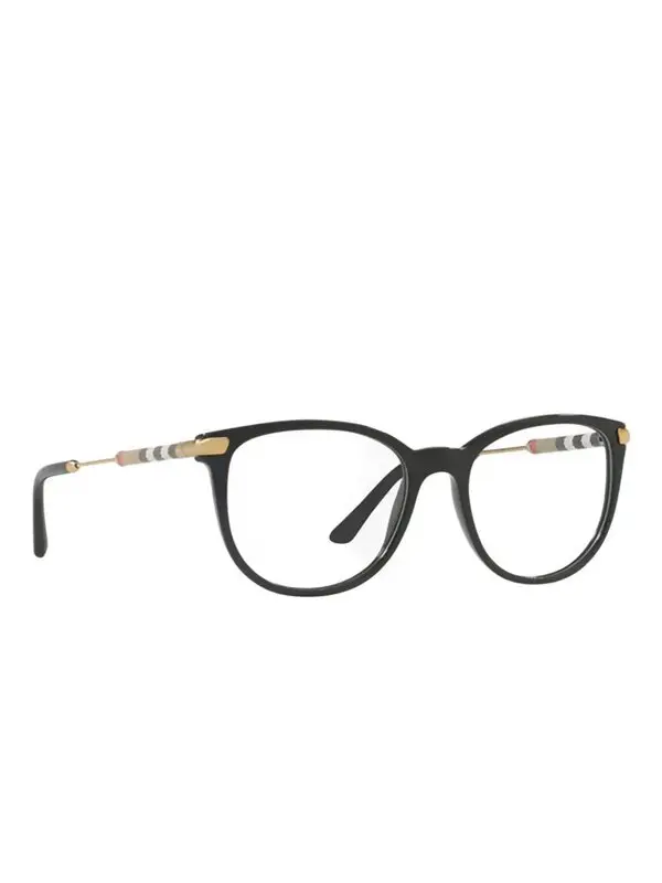Burberry Check-print Detail Round-frame Glasses