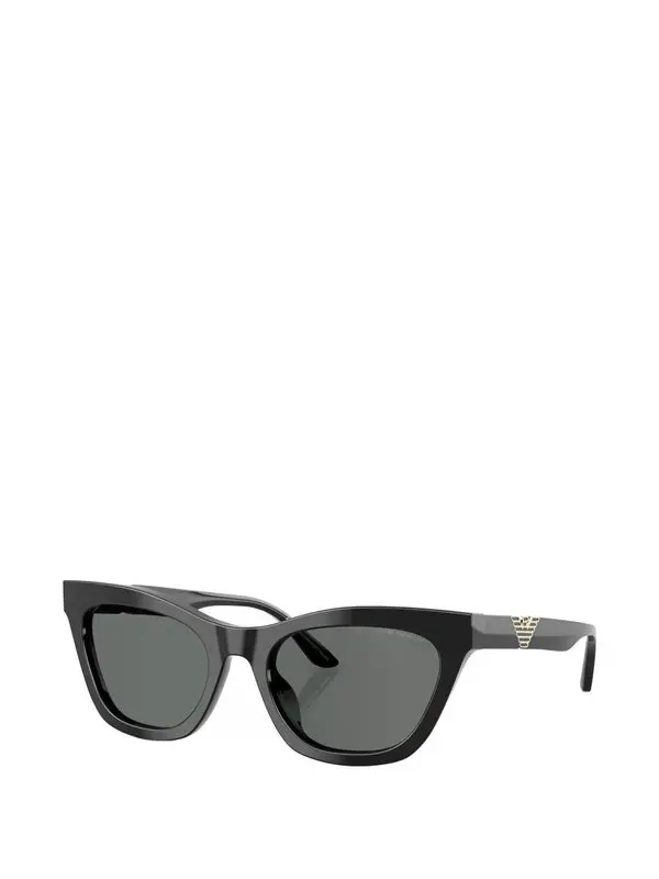 Emporio Armani Logo Detail Cat-eye Sunglasses - Black