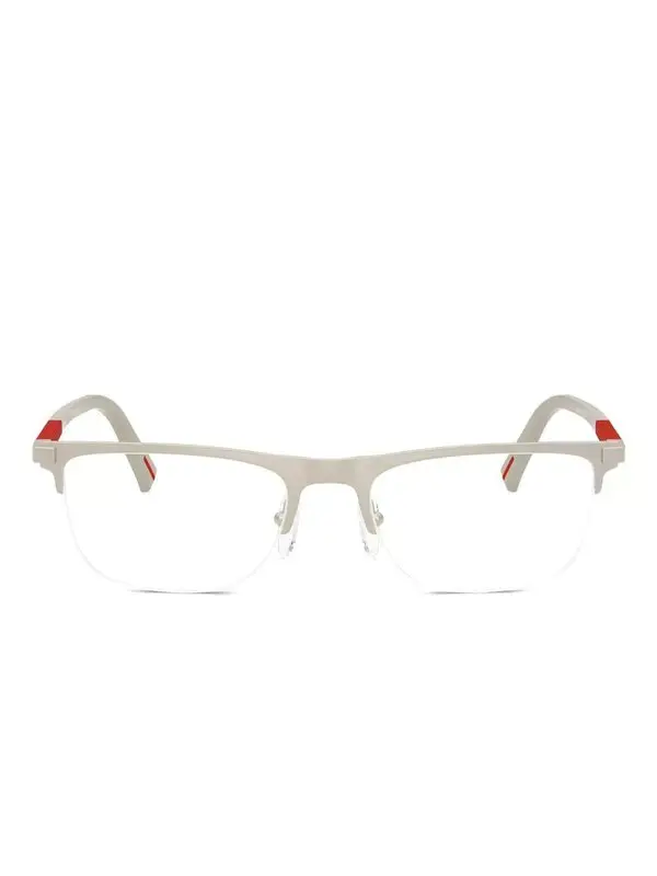 Prada Ps50rv Rectangle-frame Glasses - Neutrals