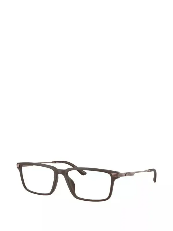 Emporio Armani Rectangle Glasses - Brown