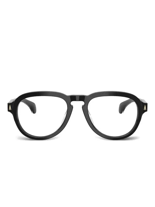 Moncler Gold-detail Round Frames - Black