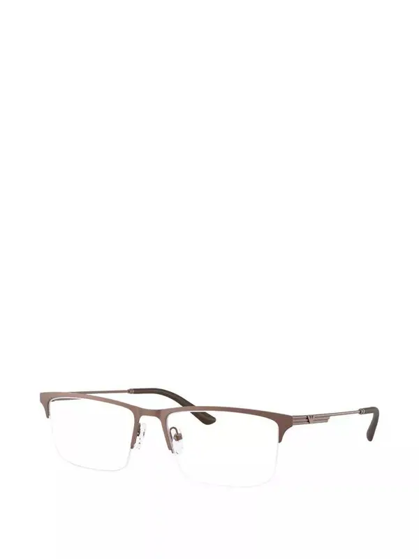Emporio Armani Rectangle-frame Glasses - Brown