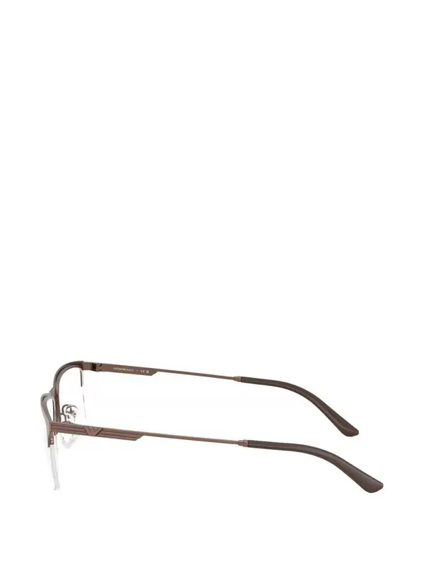 Emporio Armani Rectangle-frame Glasses - Brown