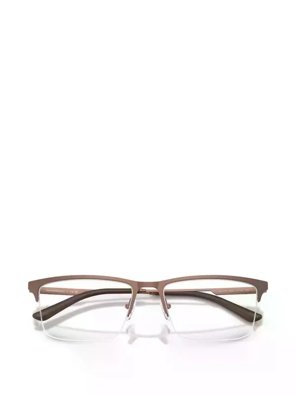 Emporio Armani Rectangle-frame Glasses - Brown