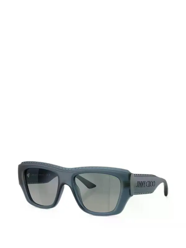JIMMY CHOO Logo-print Rectangle-frame Sunglasses