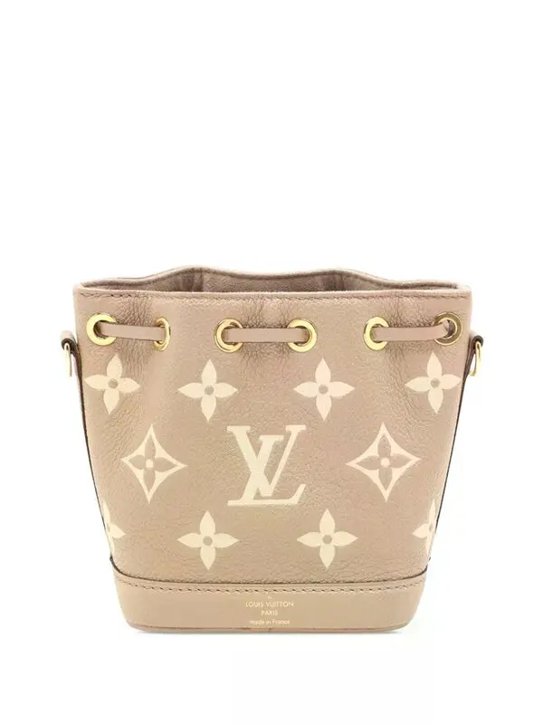 LOUIS VUITTON 2021-2026 Bicolor Monogram Empreinte Nano Noe Bucket Bag