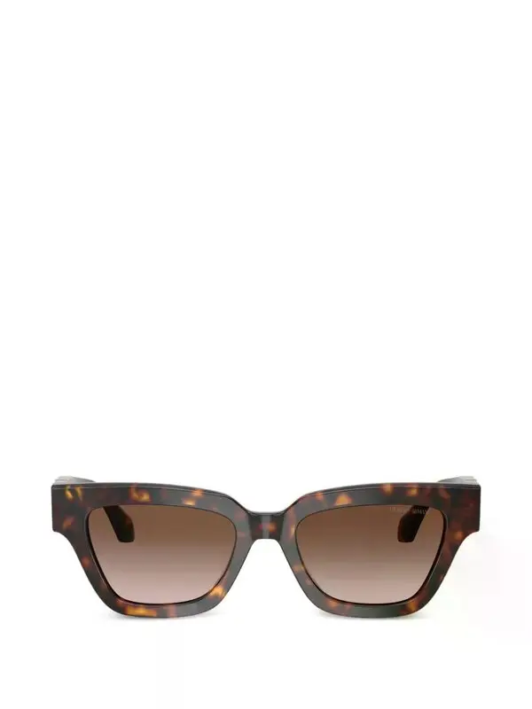 Giorgio Armani Logo Square-frame Sunglasses - Brown