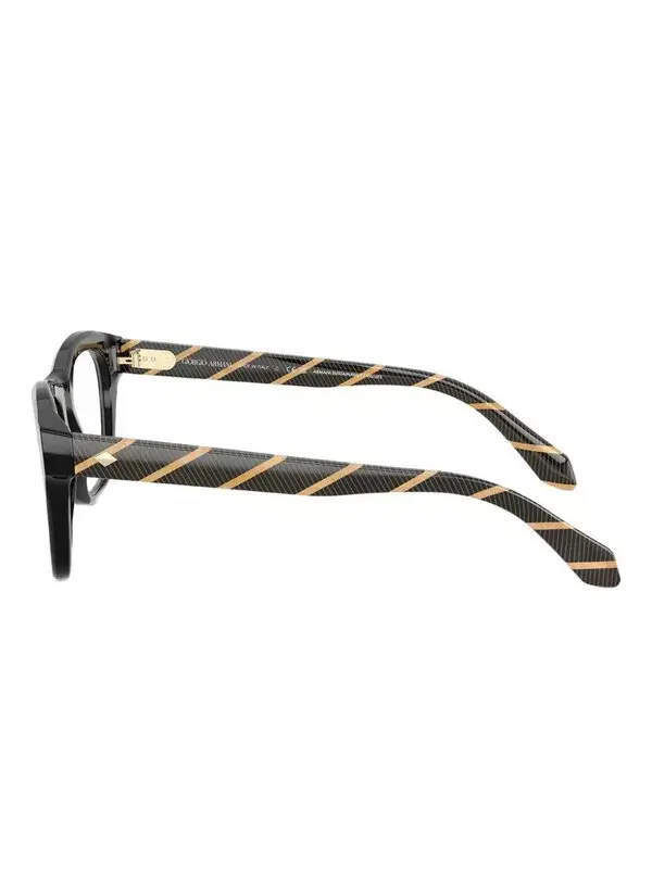 Giorgio Armani Striped Rectangle Glasses