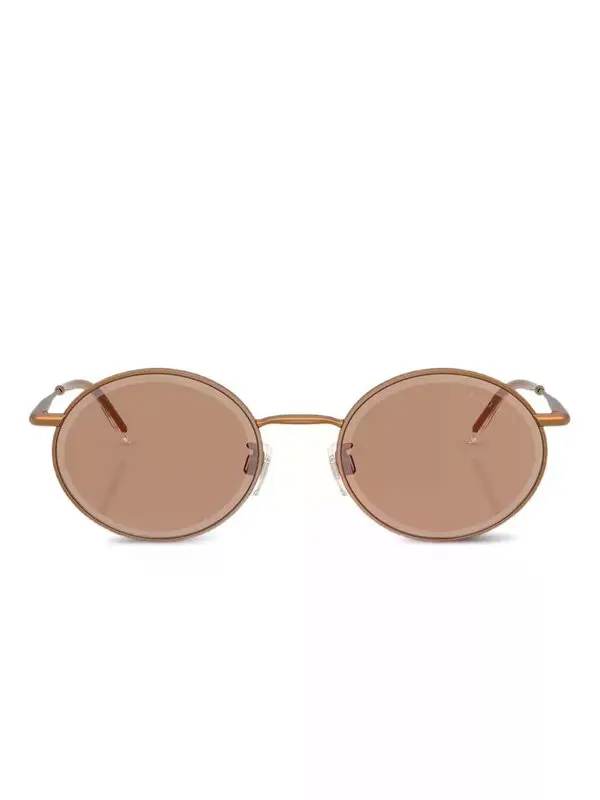 Giorgio Armani Oval-frame Metal Sunglasses - Gold