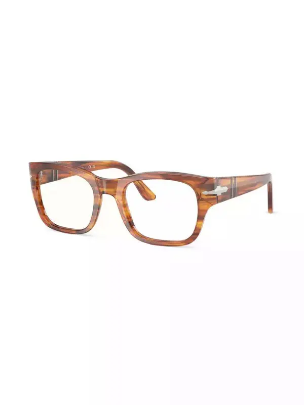 Persol Stripe Detailing Square Frame Glasses