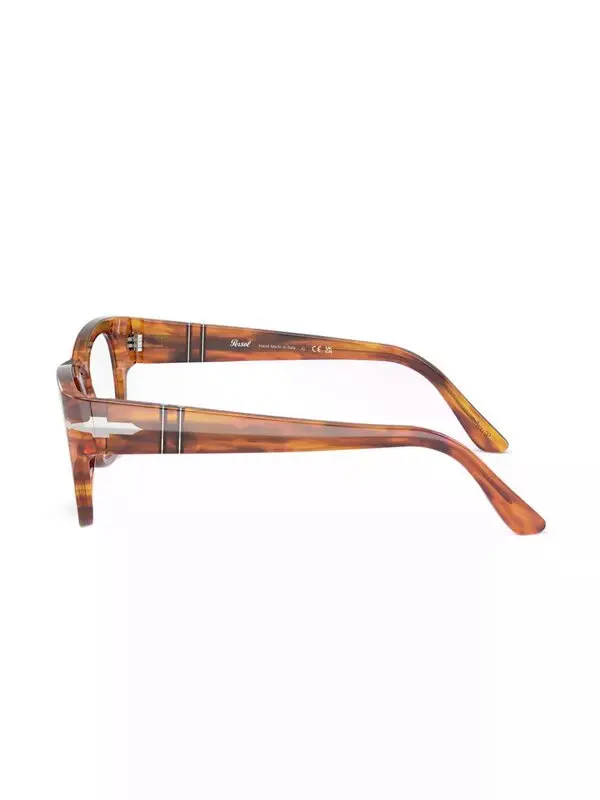 Persol Stripe Detailing Square Frame Glasses