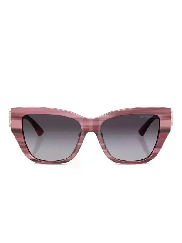 JIMMY CHOO Striped Crystal-embellished Sunglasses