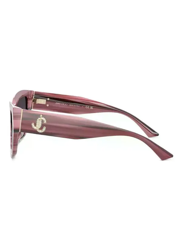 JIMMY CHOO Striped Crystal-embellished Sunglasses