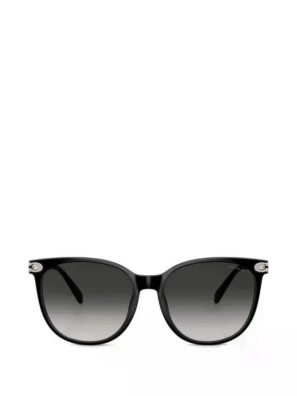 COACH Logo-detail Round-frame Sunglasses - Black