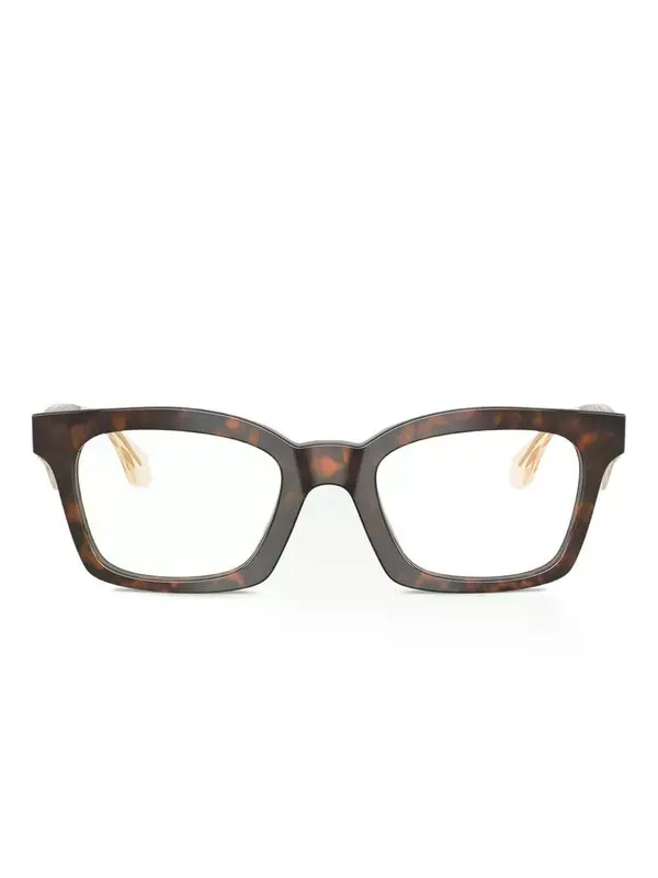Giorgio Armani Tortoiseshell-effect Rectangle-frame Glasses - Brown