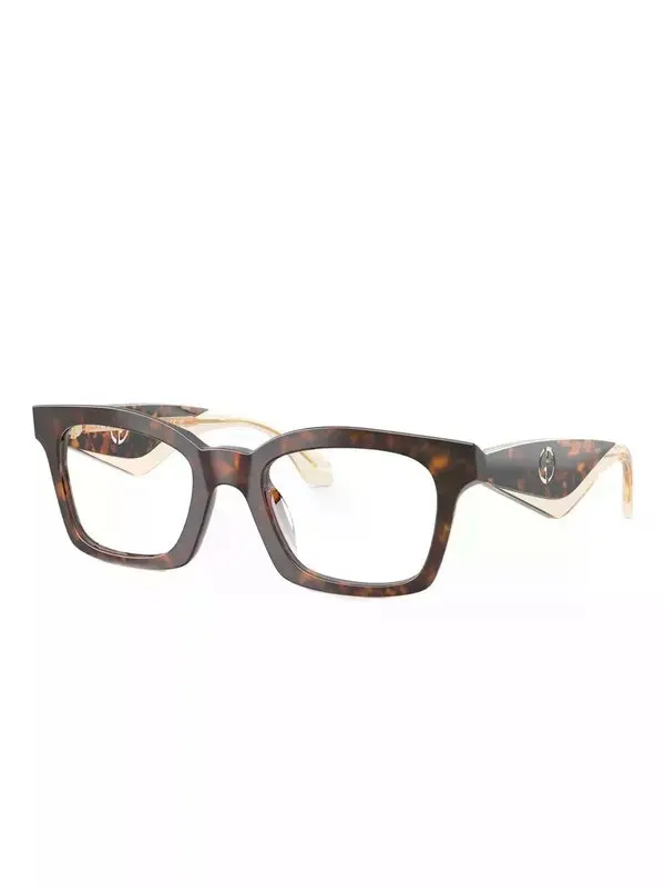 Giorgio Armani Tortoiseshell-effect Rectangle-frame Glasses