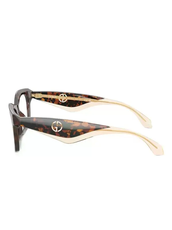Giorgio Armani Tortoiseshell-effect Rectangle-frame Glasses