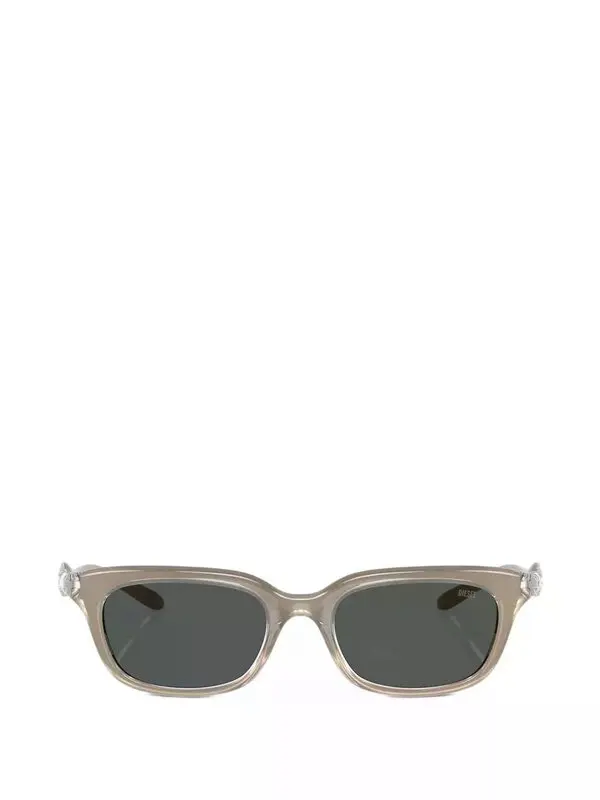 DIESEL® Logo-plaque Rectangle-frame Sunglasses - Neutrals