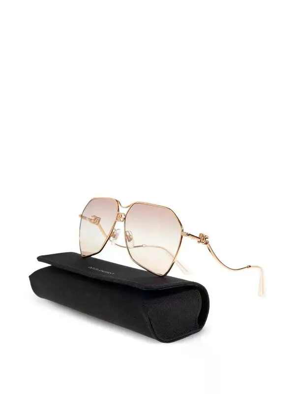 Dolce & Gabbana Geometric-frame Metal Sunglasses