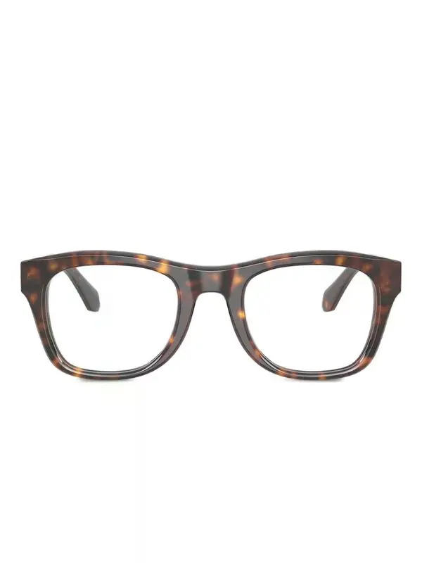 Giorgio Armani Tortoiseshell Rectangle Glasses - Brown