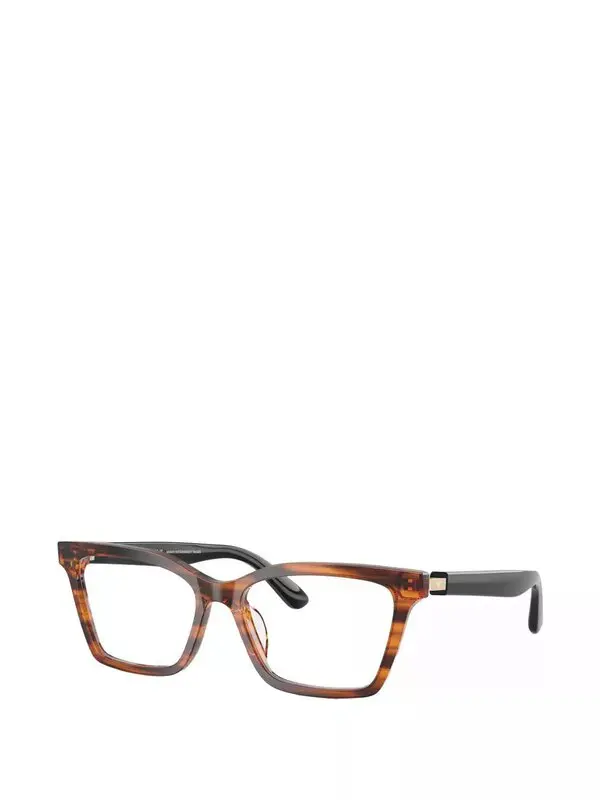 Emporio Armani Striped Rectangle-frame Glasses