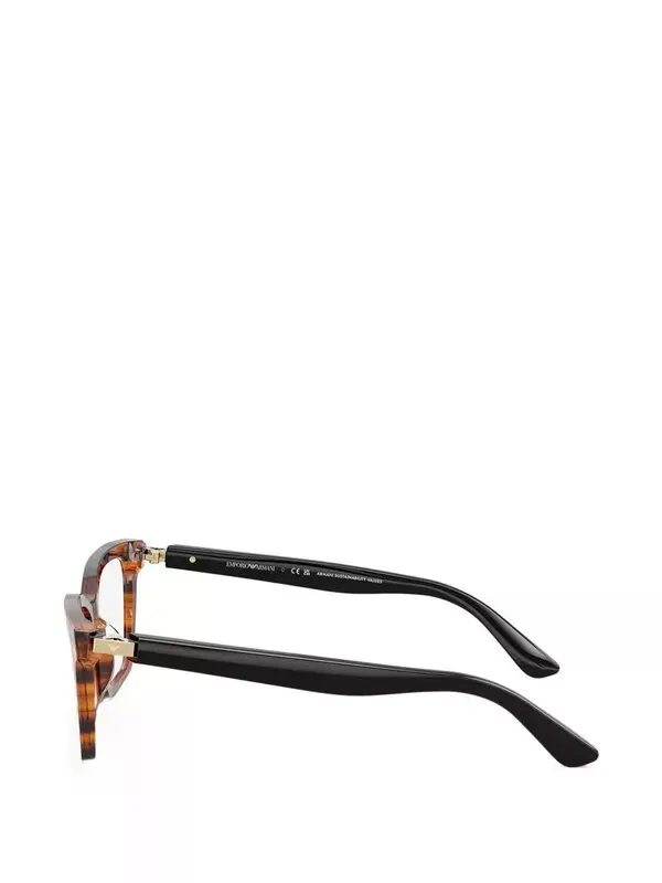 Emporio Armani Striped Rectangle-frame Glasses