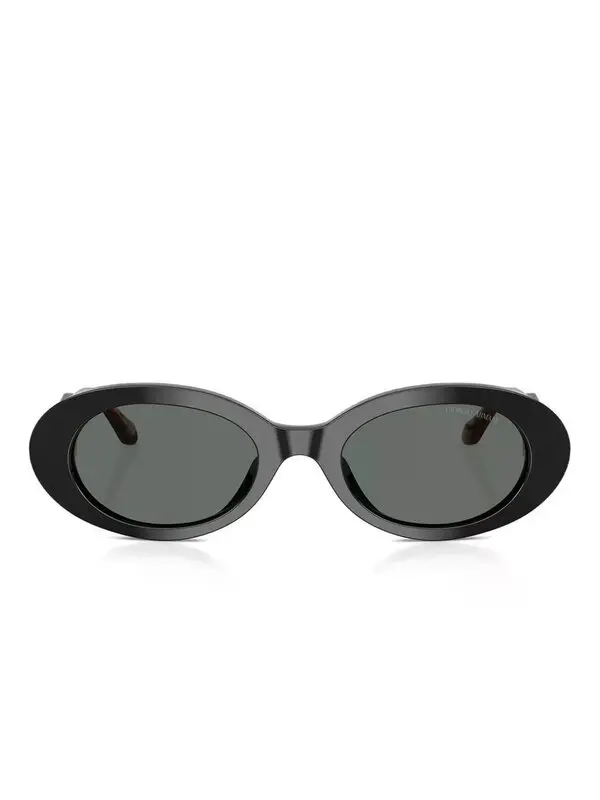 Giorgio Armani Oval-frame Sunglasses - Black