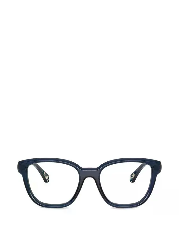Moncler Shiny Oval-frame Glasses - Blue