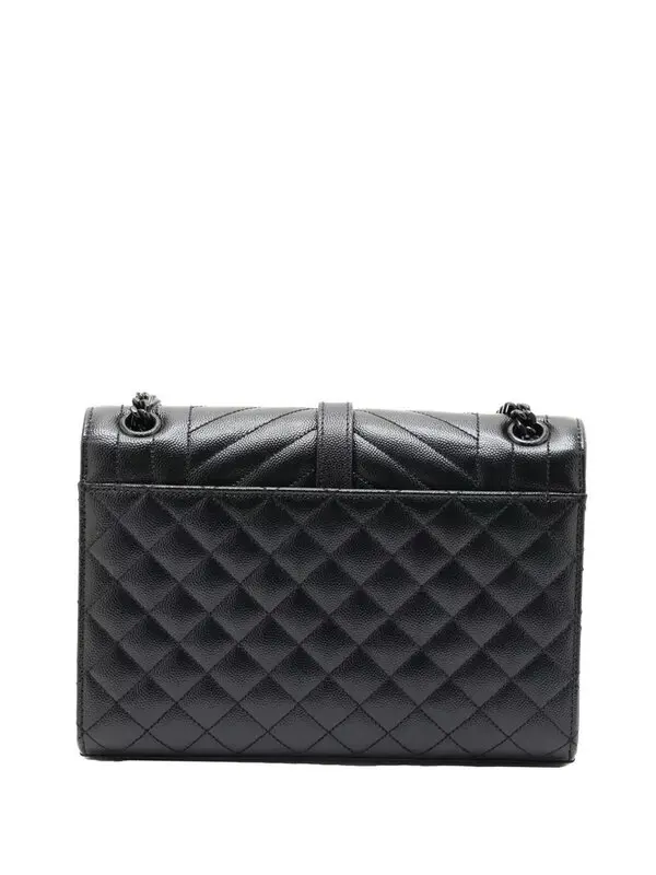 Saint Laurent 2000-2026 Medium Grain De Poudre Triquilt Monogram Envelope Bag Shoulder Bag