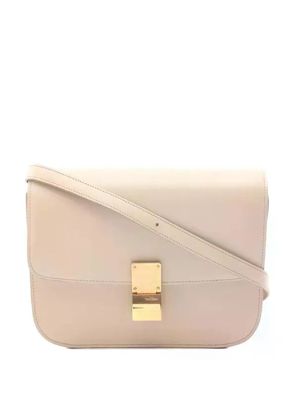 Celine 2000-2026 Medium Calfskin Classic Box Crossbody Bag - Neutrals