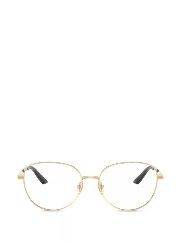 Versace Oval Frame Eyeglasses - Gold