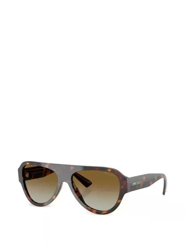 JIMMY CHOO Tortoiseshell-effect Pilot Sunglasses