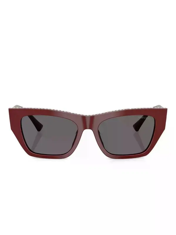 JIMMY CHOO Crystal-embellished Cat-eye Sunglasses - Red