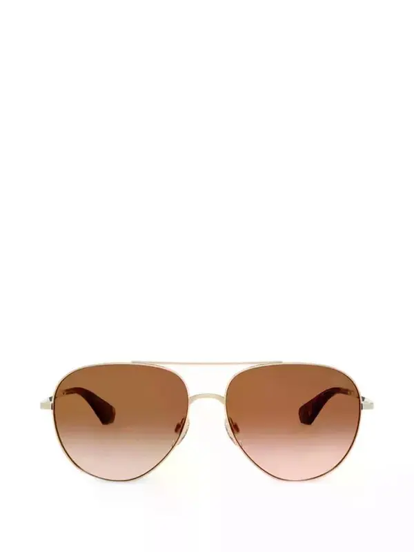Burberry Double-bridge Navigator-frame Sunglasses - Gold