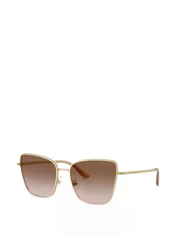 JIMMY CHOO Glitter-detail Square-frame Sunglasses