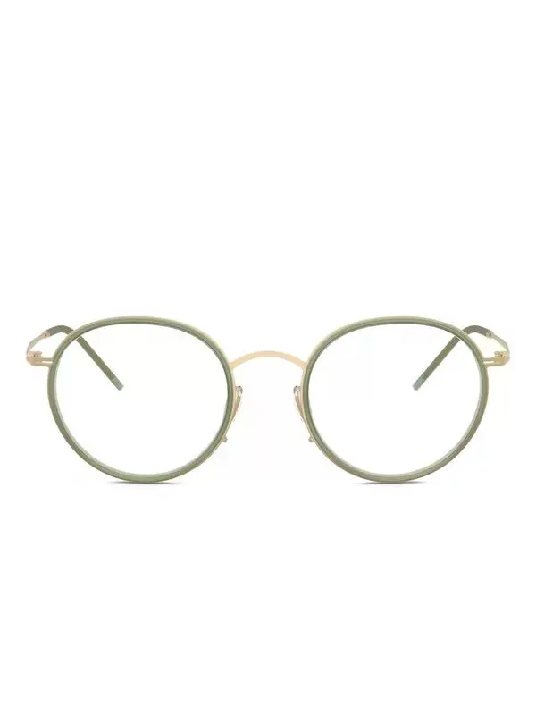 Giorgio Armani Round Frame Eyeglasses - Gold