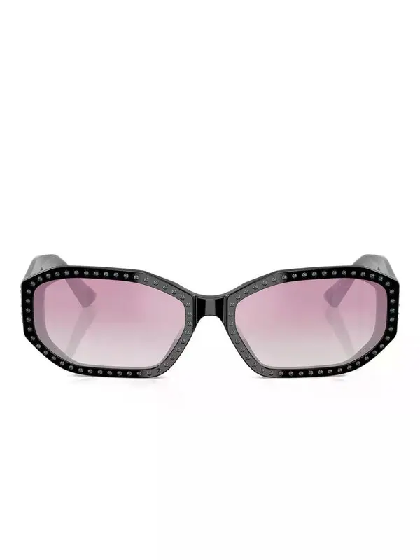 JIMMY CHOO Embellished Geometric Sunglasses - Black