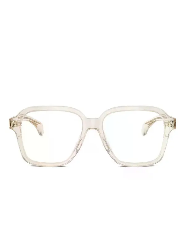 Moncler Transparent Geometric Frame Glasses - Neutrals