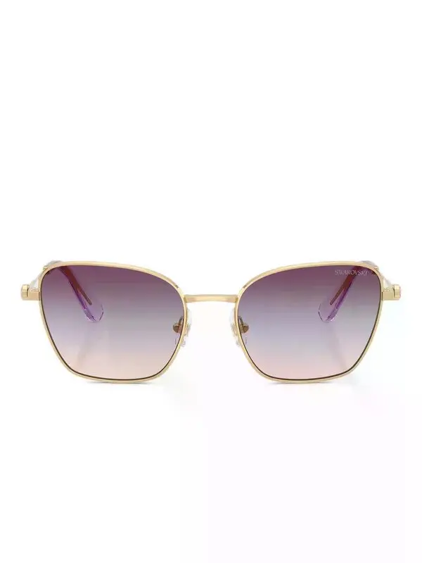 SWAROVSKI Tone Square Frame Sunglasses - Gold