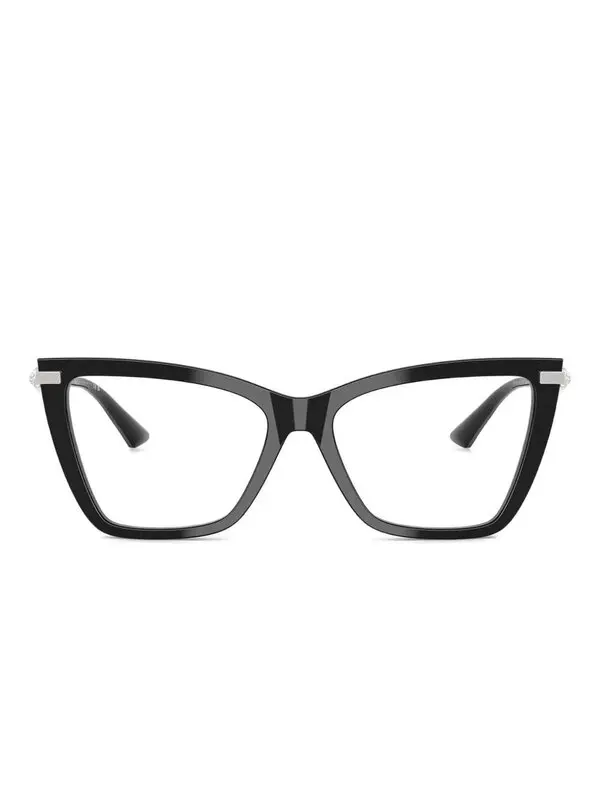 JIMMY CHOO Embellished Acetate Cat Eye Glasses - Black