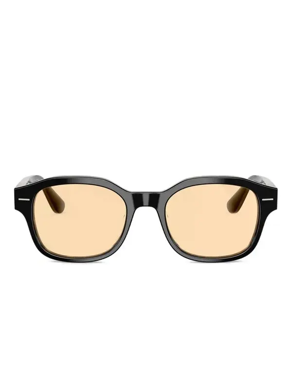 Brunello Cucinelli Rectangle Acetate Sunglasses - Black