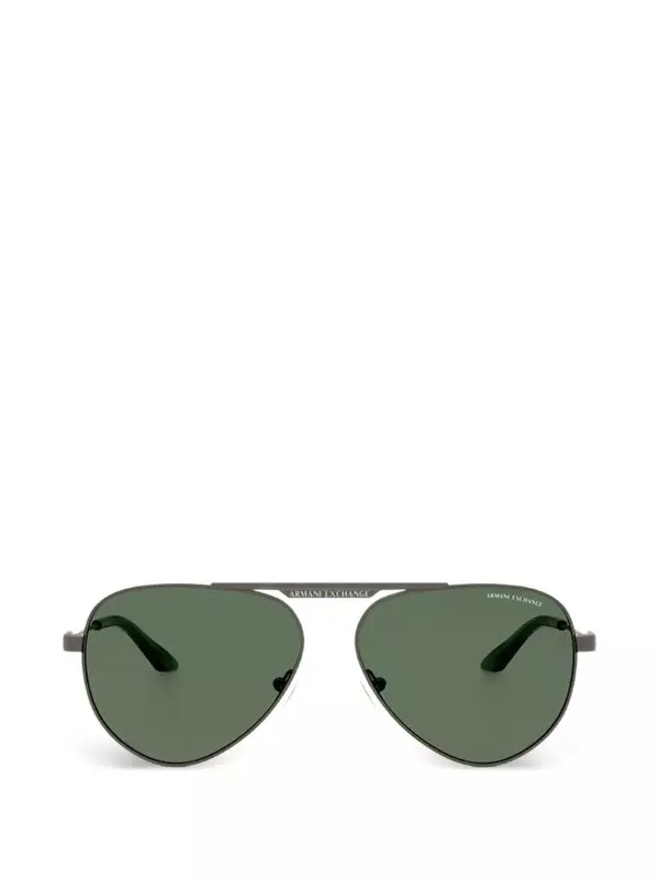 Armani Exchange Matte-finish Pilot-frame Sunglasses - Grey