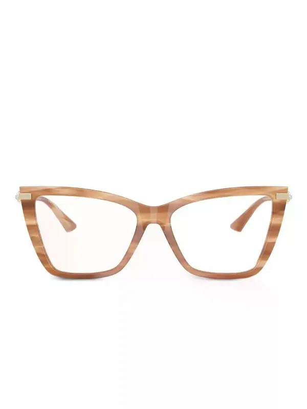JIMMY CHOO Striped Butterfly Eyeglasses - Brown