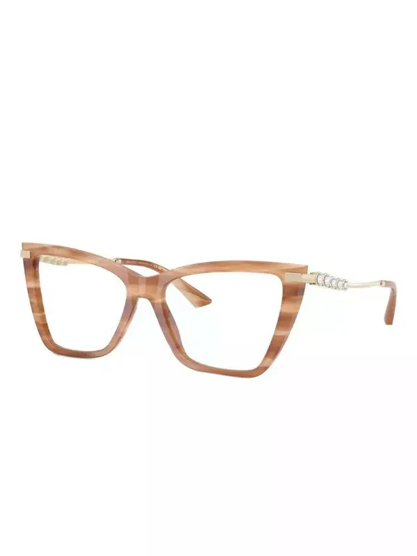 JIMMY CHOO Striped Butterfly Eyeglasses