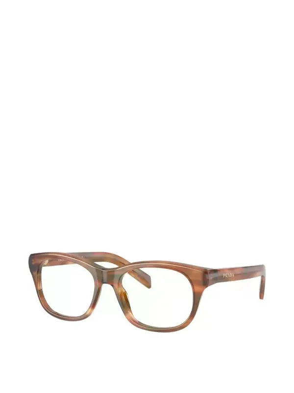 Prada Striped-effect Cat-eye Glasses