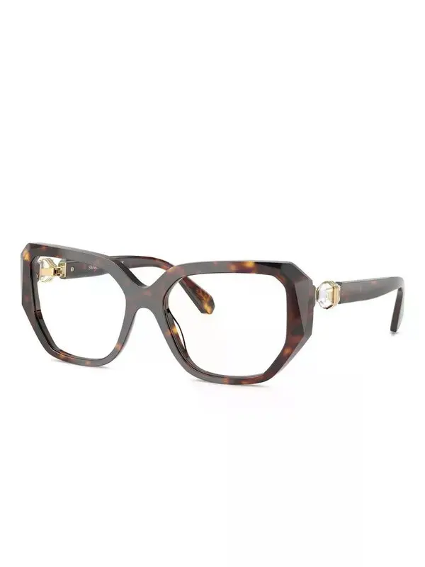 SWAROVSKI Sk2035 Crystal-embellished Geometric-frame Glasses